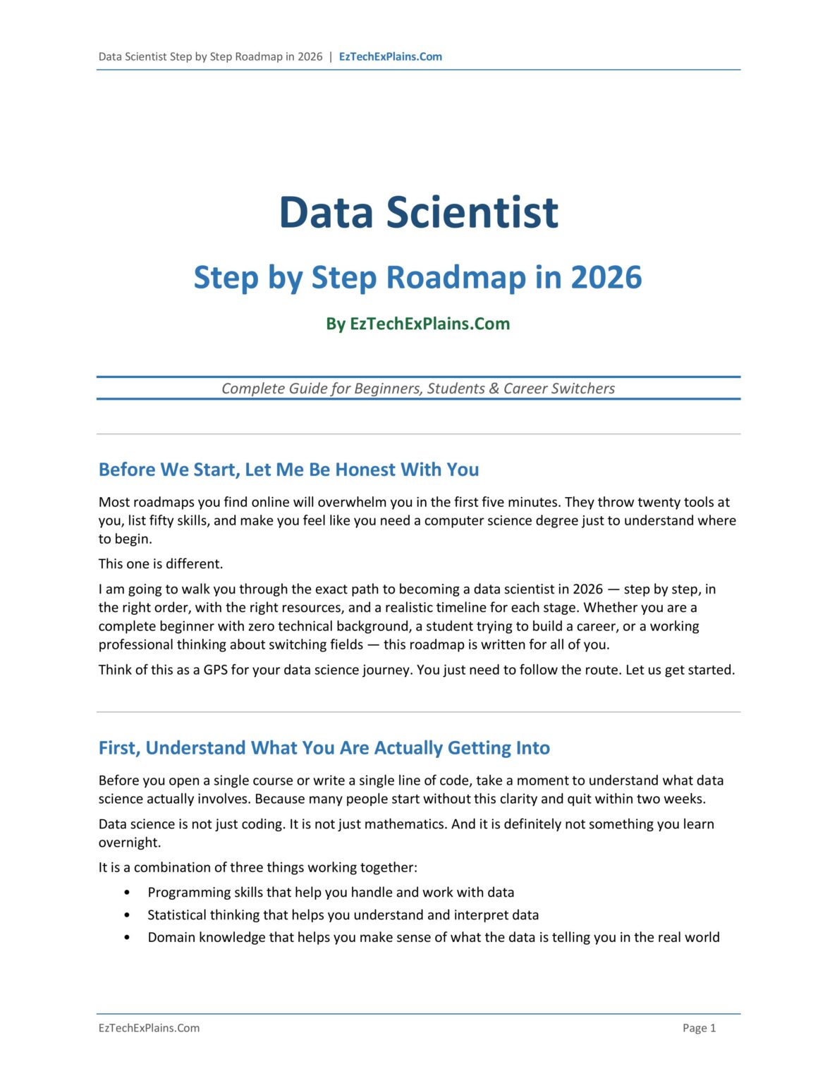 How to Start Data Science in 2026 — Complete Roadmap | Ez Tech Explains